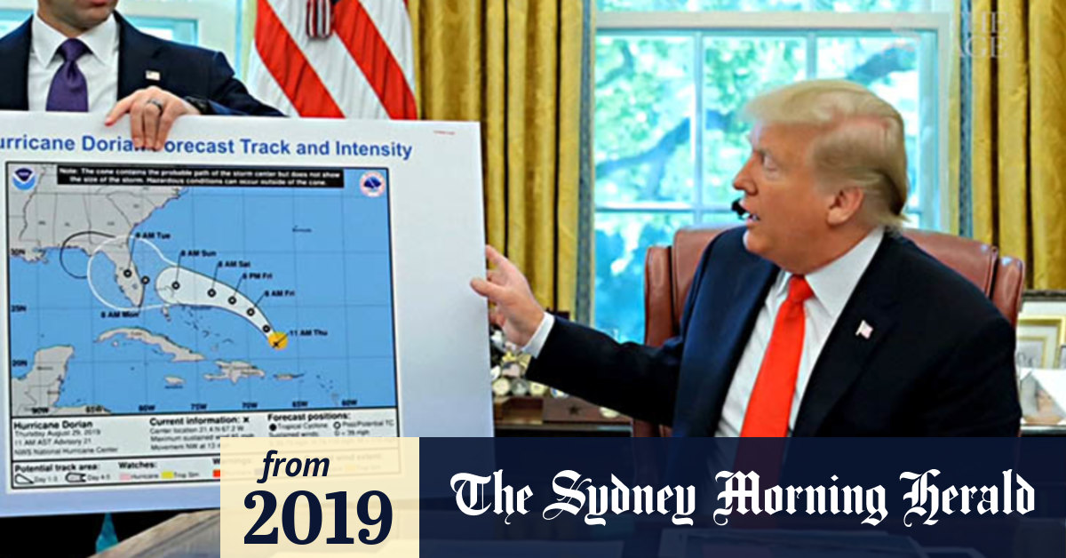 Video Sharpie Gate Trump Shows Altered Hurricane Map